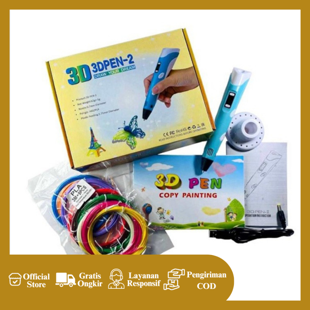 Jual Stereoscopic Printing Pen for 3D Drawing 3D pen | Shopee Indonesia