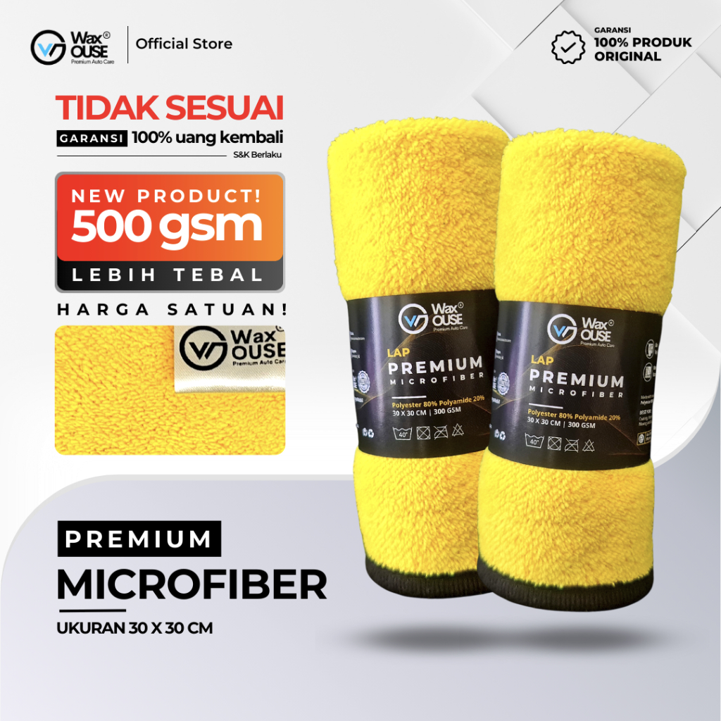 Jual Kain Lap Microfiber Mobil dan Motor Waxouse Lap Microfiber Premium Quality | Shopee Indonesia