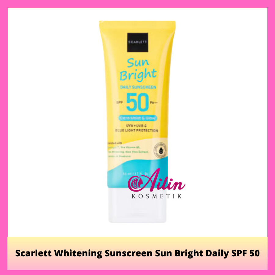 Jual AiLiN Scarlett Whitening Sunscreen Sun Bright Daily SPF 50 PA+++ | Sunscreen Wajah | Shopee ...