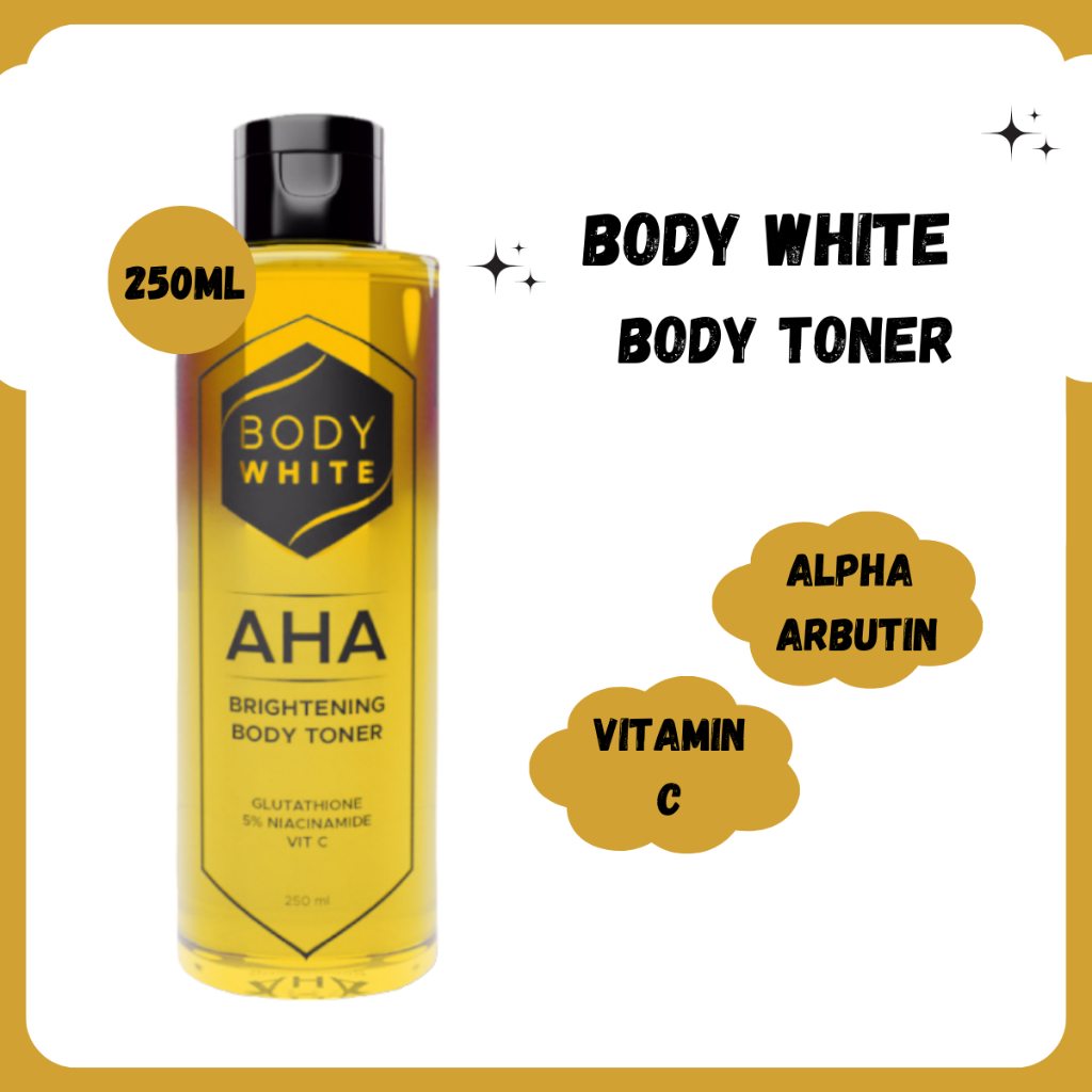 Jual Body White Aha Brightening Body Toner 250ml | Shopee Indonesia