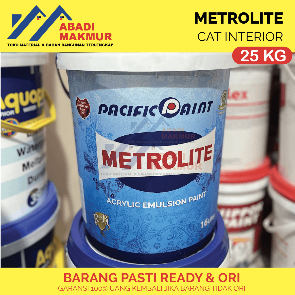 Jual Cat Tembok & Plafon METROLITE Putih 25 KG | Shopee Indonesia