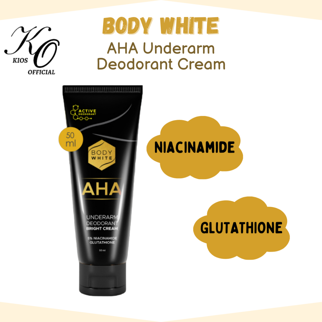 Jual Body White Aha Underarm Deodorant Bright Cream 50ml | Shopee Indonesia