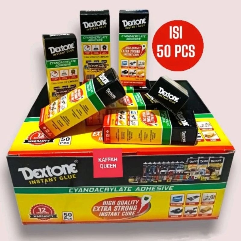 Jual 50 picis lem dextone Satu (1bock) lem cair untuk plastik,, besi ...