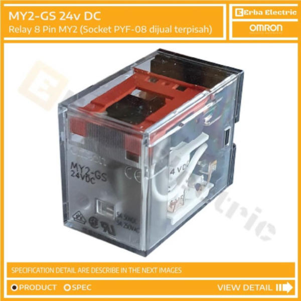 Jual Omron Relay MY2-GS 24v DC 5A Relai 8 pin Socket PF-08 Original ...