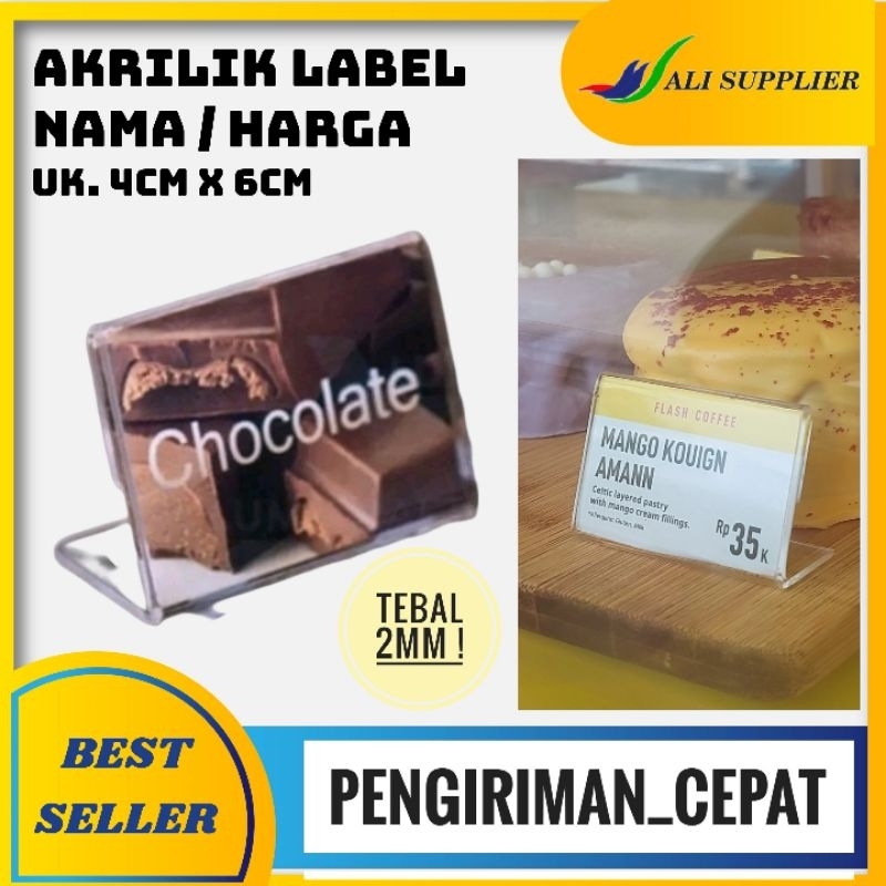 Jual Acrylic Label Nama / Akrilik Label / Acrylic Harga / Price Tag ...