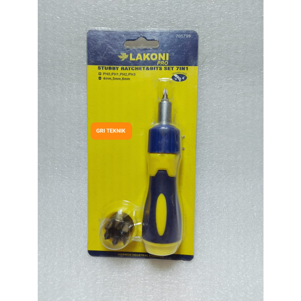 Jual 701799 !!! OBENG SET RATCHET 7 IN 1 LAKONI PRO / STUBBY RATCHET ...