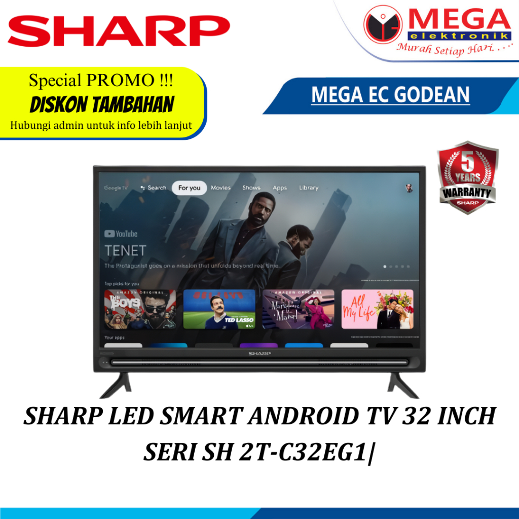 Jual LED SHARP SH 2T-C32EG1| SMART ANDROID TV 32 INCH | Shopee Indonesia