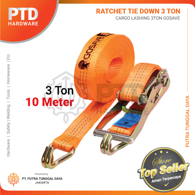 Jual Ratchet Tie Down 3Ton x 10M / Cargo Lashing Pengikat Barang Webbing 2 Inch | Shopee Indonesia