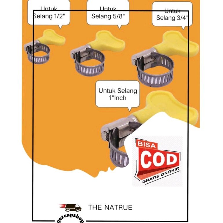 Jual klem selang air putaran kupu kupu gampang easy kuping pipa water ...