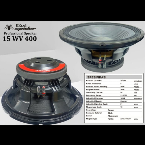 Jual Speaker Black Spider BS 15 WV 400 Speaker Komponen Black Spider ...