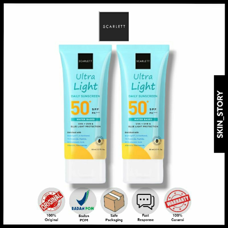 Jual Scarlett Whitening Ultra Light Daily Sunscreen SPF 50+ PA++++ | Shopee Indonesia