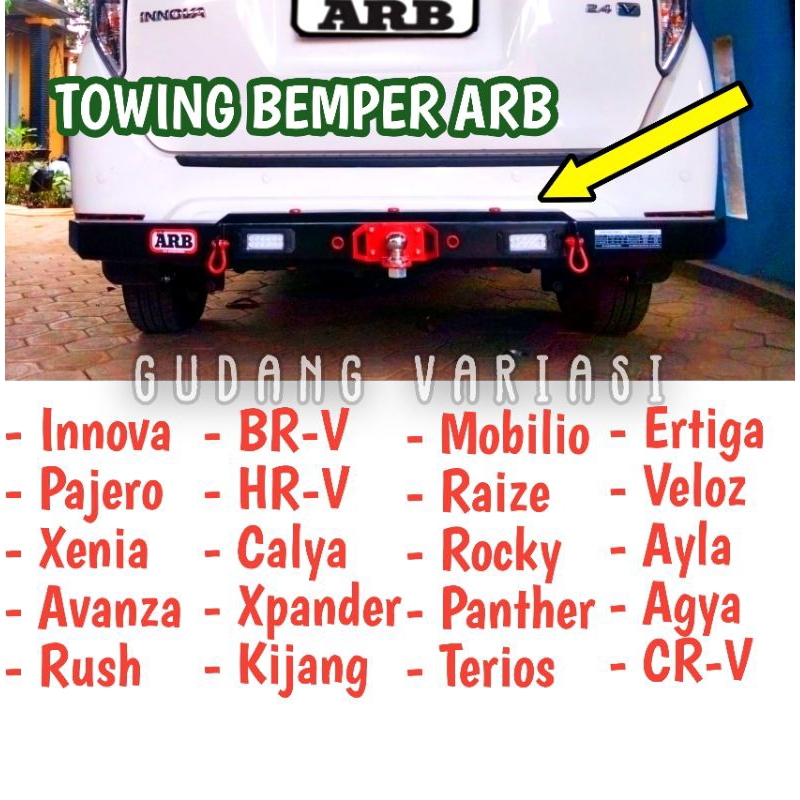 Jual BEMPER MOBIL VRB MODEL OFFROAD CUSTOM+LED MERAH KNOW DOWN TOWING ...