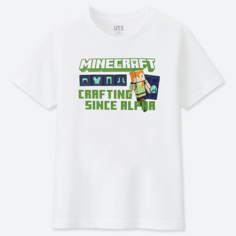Jual KAOS MINECRAFT ANAK KARAKTER MINECRAFT CRAFTING SINCE ALPHA PUTIH ...