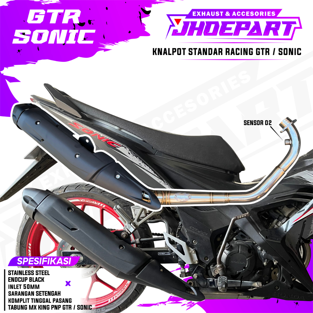 Jual Knalpot Standar Racing HONDA SONIC GTR 150 tabung mx king Original ...