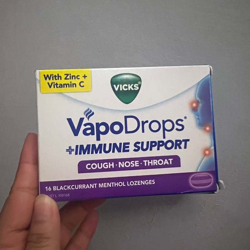Jual Vicks Vapodrops + Immune Support 12 Lozenges Menthol | Shopee ...