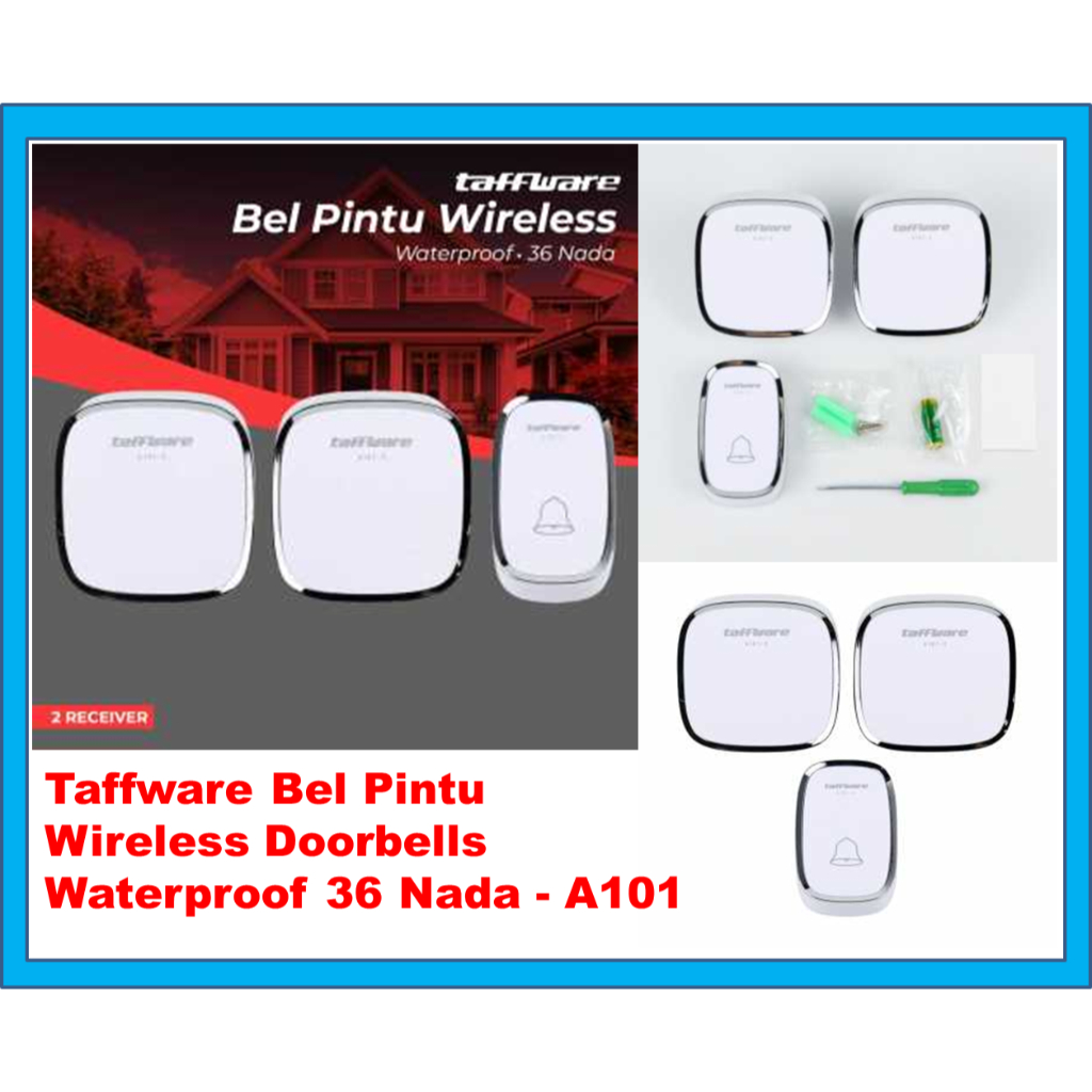 Jual Bel Rumah Wireless Door Bell Waterproof Pintu Taffware Bel Pintu ...