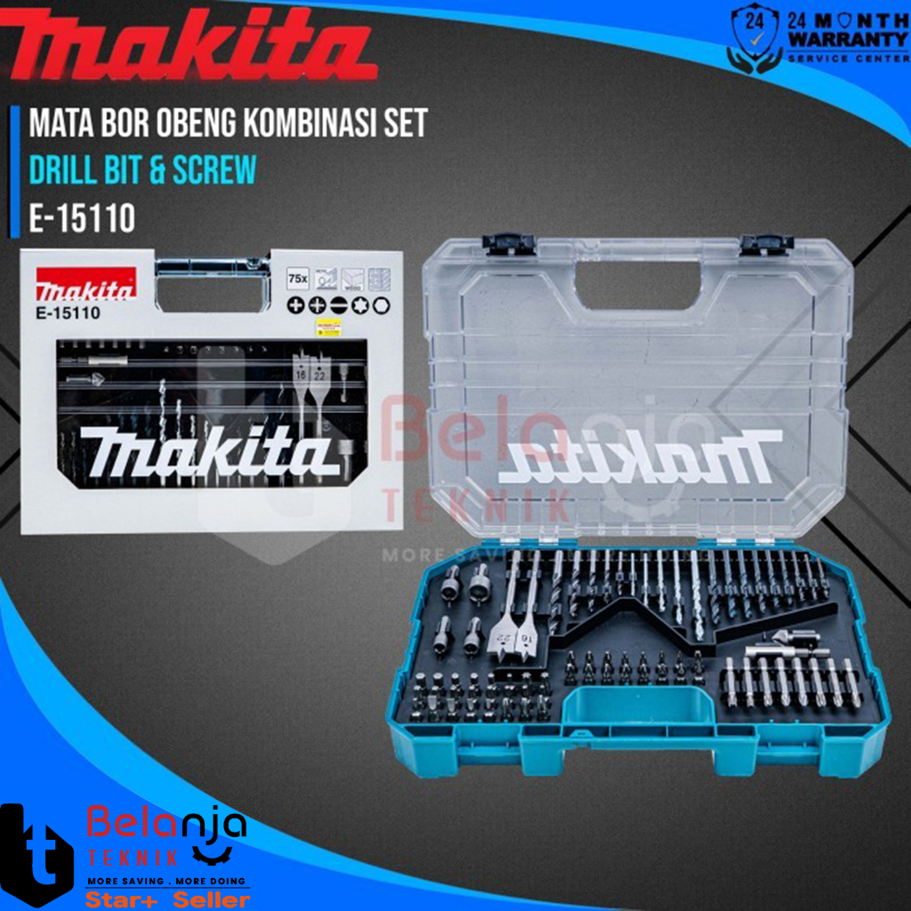 Jual Makita Mata Bor Obeng Kombinasi Set 75 Pcs Drill Bit & Screw E ...
