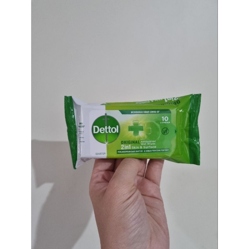 Jual DETTOL Tissue basah wipes antiseptik 10 sheet lembar | Shopee ...