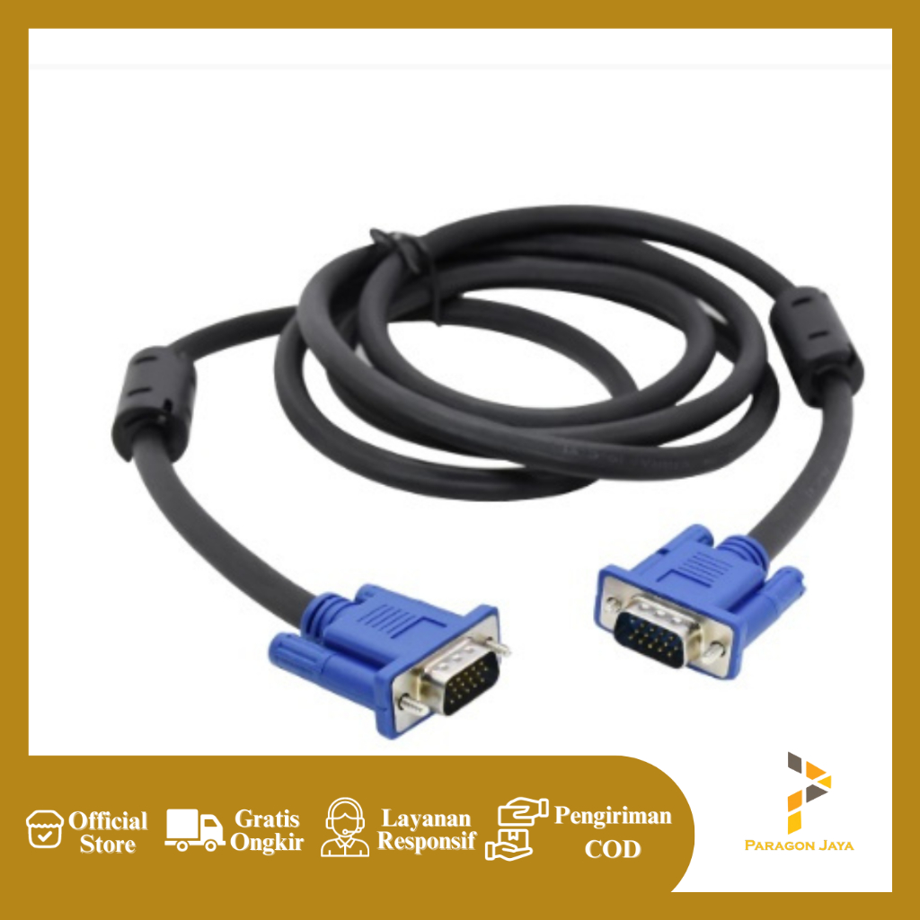 Jual Kabel VGA High Quality / Kabel VGA /VGA Cable 1.5m 3m 5m /VGA Digital | Shopee Indonesia