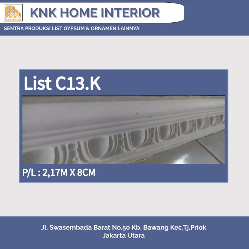Jual List Gypsum 8cm / Lis Gypsum Motif Keripik & C13 / List Plafon ...