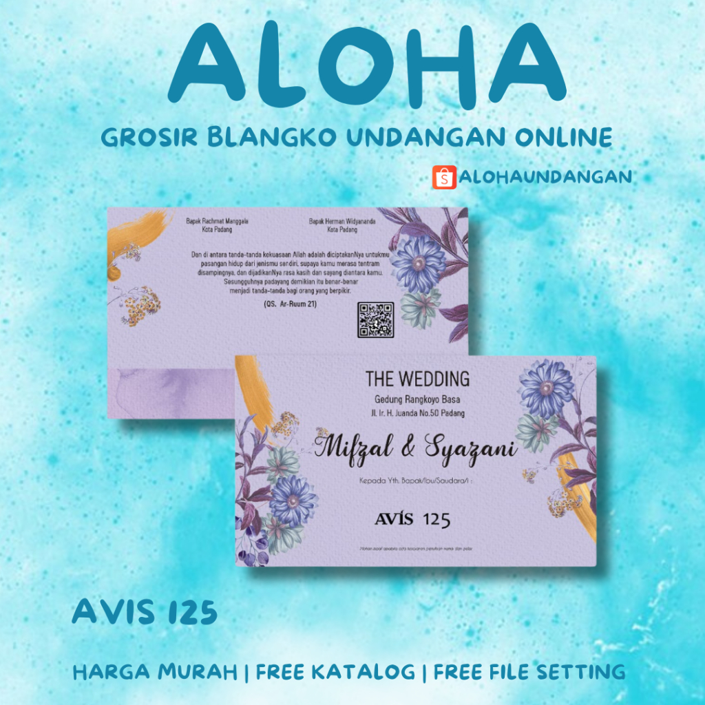 Jual BLANGKO UNDANGAN NIKAH MURAH AVIS 125 | Aloha Undangan | Shopee ...