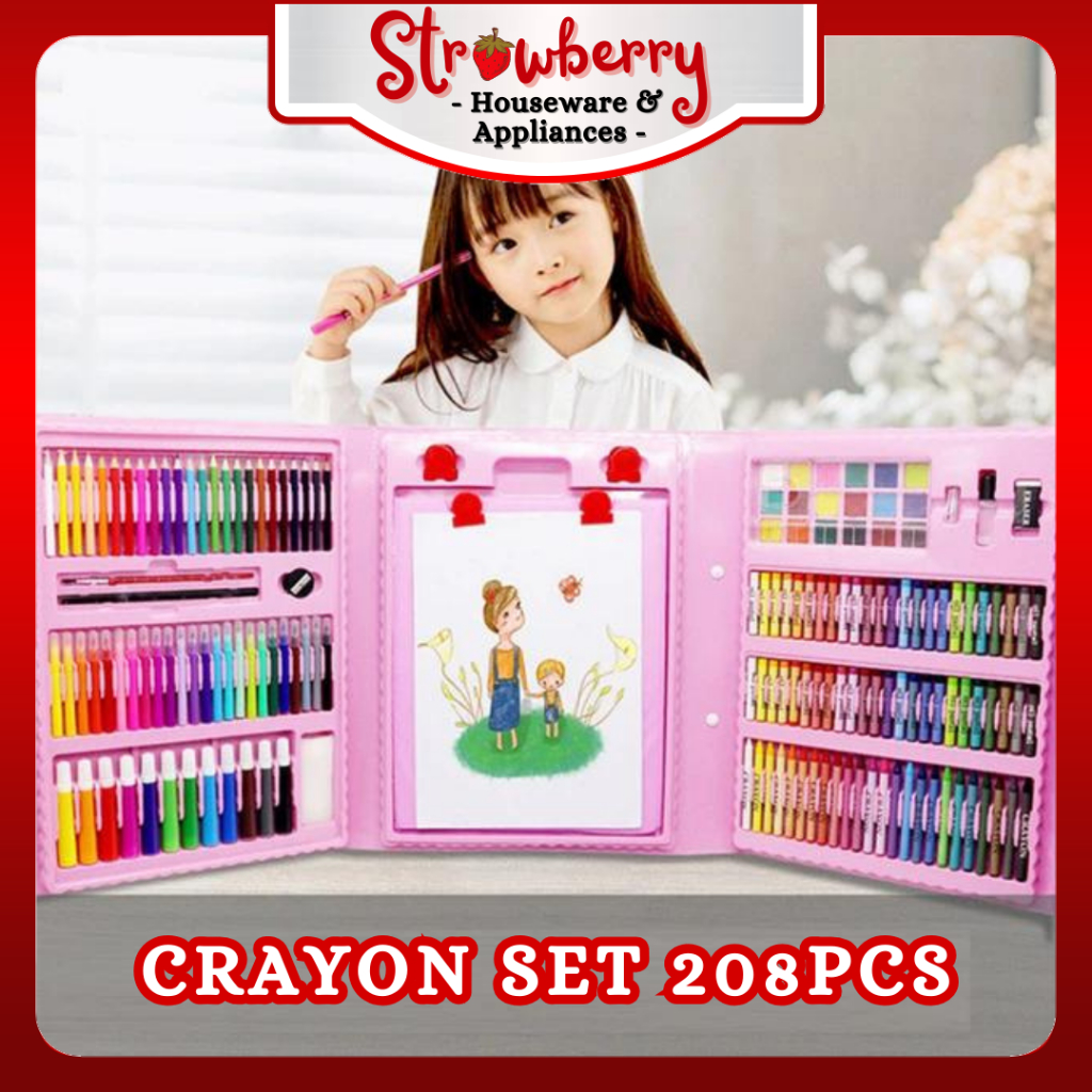 Jual Crayon Anak Pengasah 208pcs Set Alat Menggambar Melukis Anak-anak ...