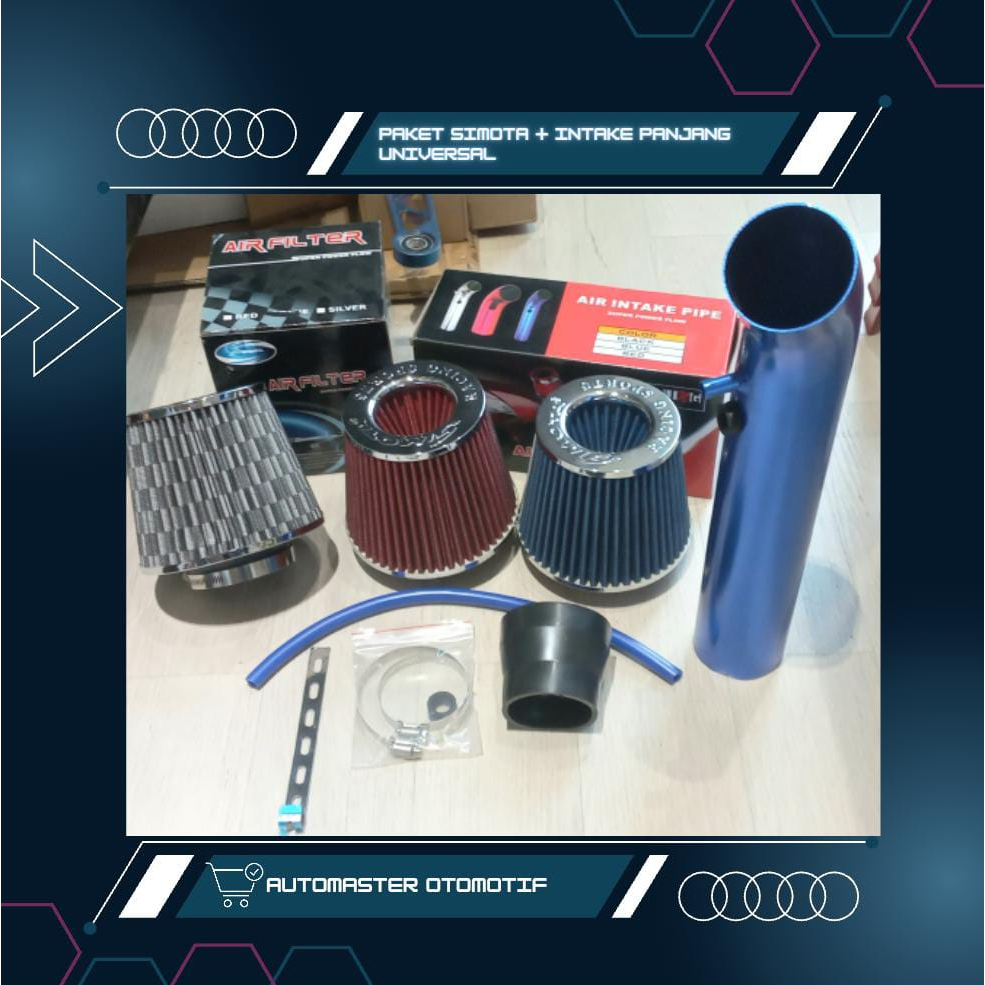 Jual PAKET Pipa Intake Panjang + Simota Open Filter Mobil Universal ...
