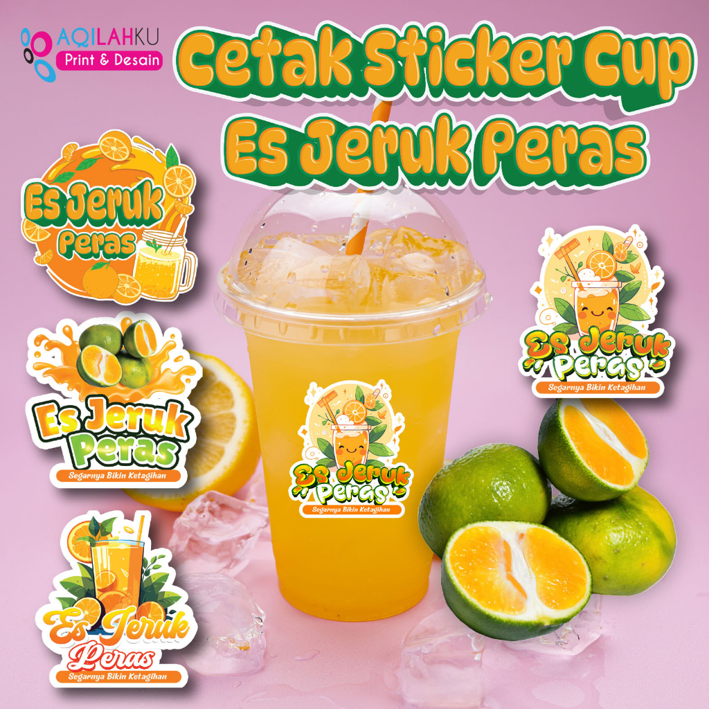 Jual Stiker label cup ES Jeruk Peras | 1 Pack isi 50 pcs Ready Stock ...