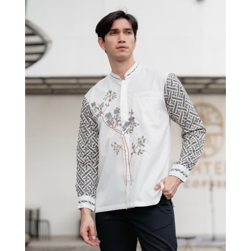 Jual Kemeja Batik Bordir Pria NUC.ID Nala 01 (BW-Abu) | Shopee Indonesia