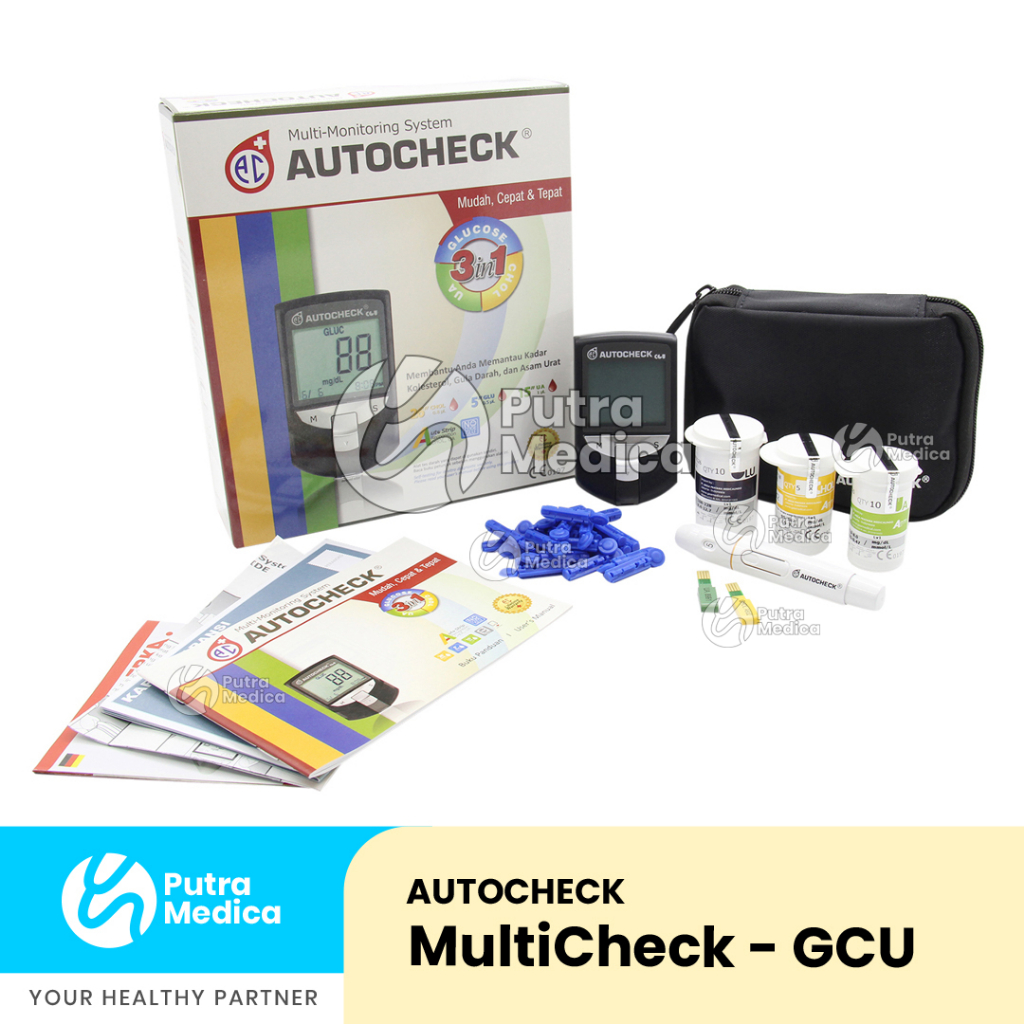 Jual Autocheck GCU Alat Cek 3in1 [Glucose, Cholesterol, Urid Acid ...