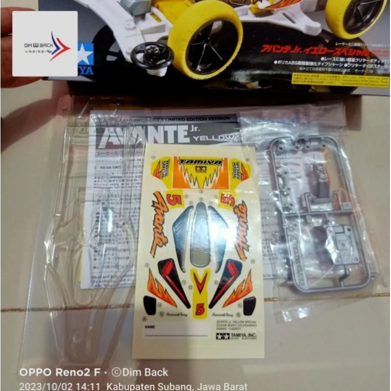 Jual Tamiya 95060 Body Kap Avante Jr Yellow Special Clear Body + Decal ...