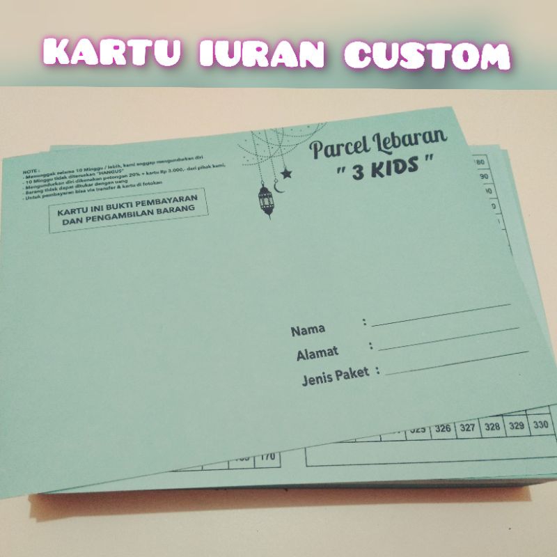 Jual kartu iuran, arisan, spp Free desain | Shopee Indonesia