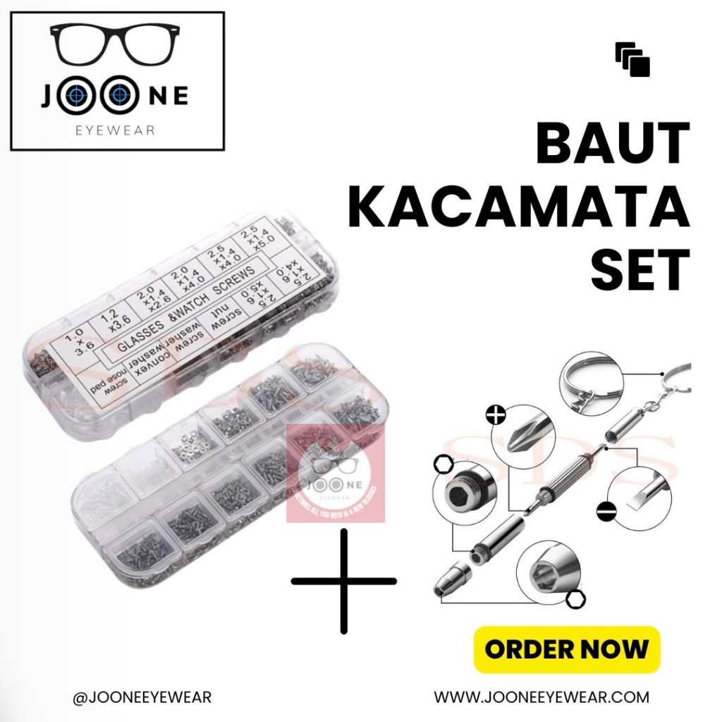 Jual Baut Sekrup Mur Kacamata Set Plus Obeng | Shopee Indonesia