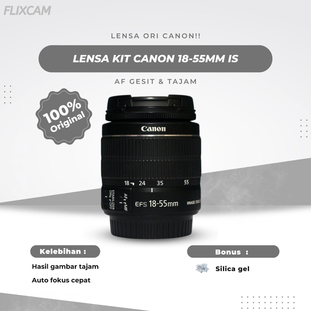 Jual LENSA KIT 18-55MM IS ORI COPOTAN CANON DSLR | Shopee Indonesia
