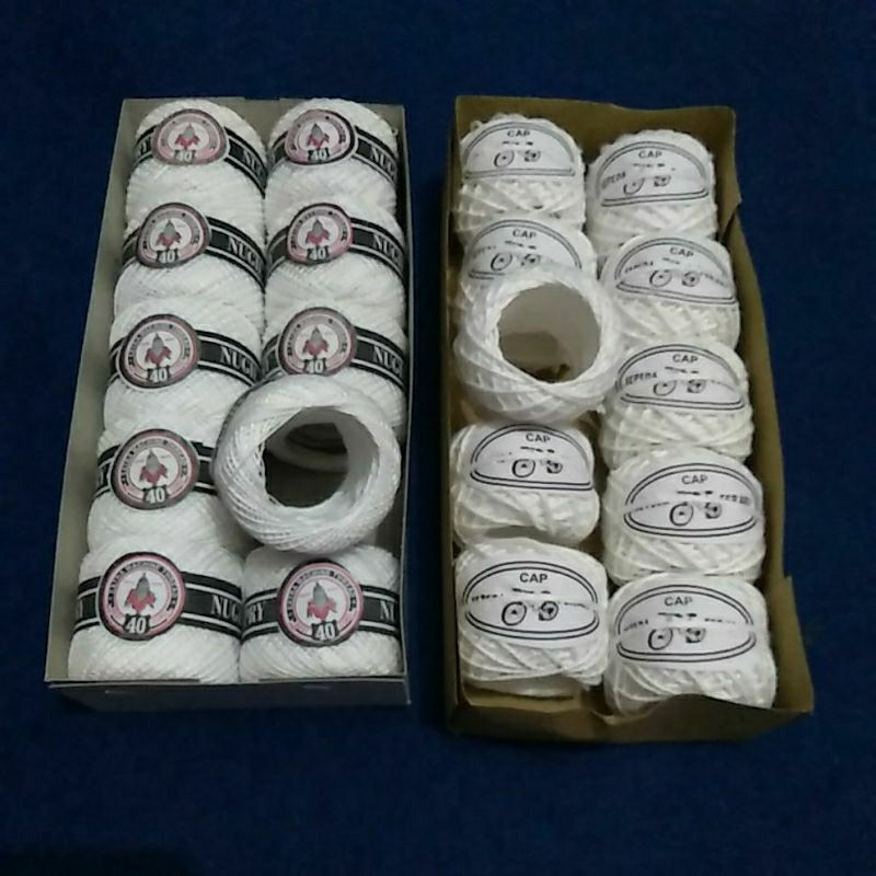 Jual satu pak benang rajut /benang renda / benang jahit kasur & karung ...
