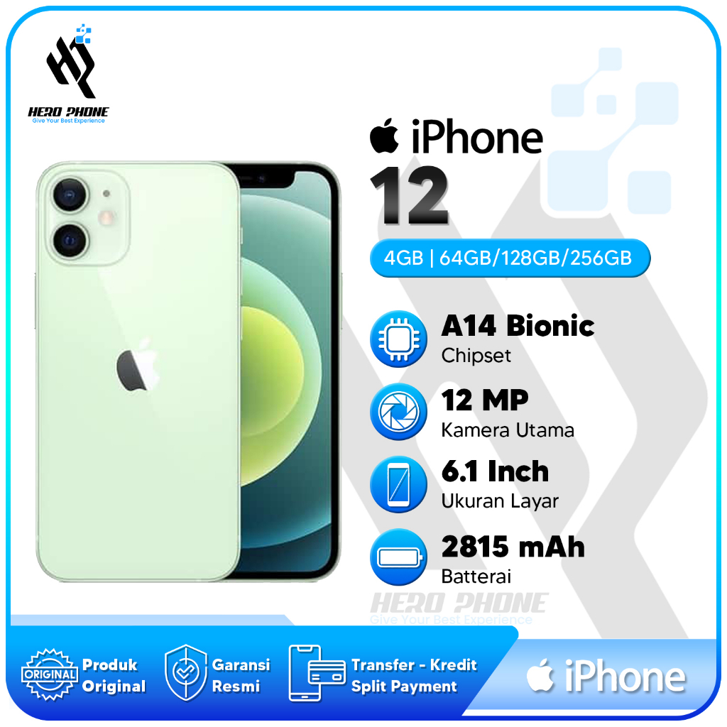 Jual Iphone 12 [64GB | 128GB | 256GB] New Original Garansi Resmi ...