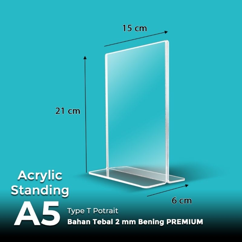 Jual Tempat Brosur / Tent Holder / Akrilik Stand A5 Potrait Tebal 2mm ...