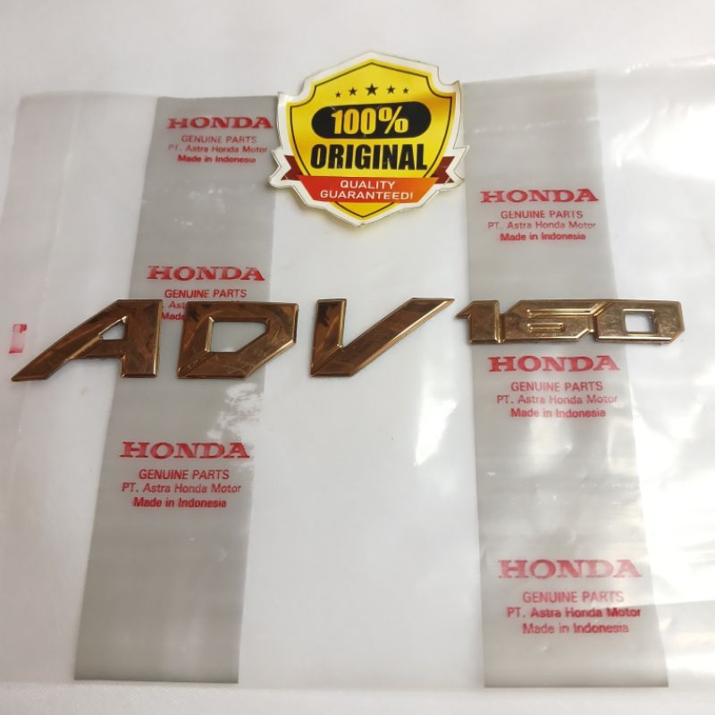 Jual emblem logo tulisan honda ADV 160 new warna gold | Shopee Indonesia
