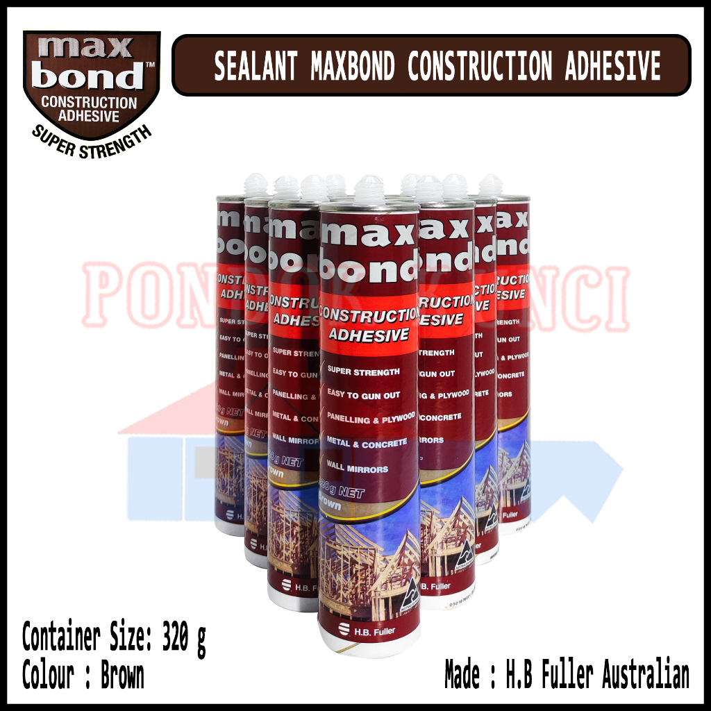 Jual Lem Sealant Maxbond Construction Adhesive 320 Gram Brown Lem ...