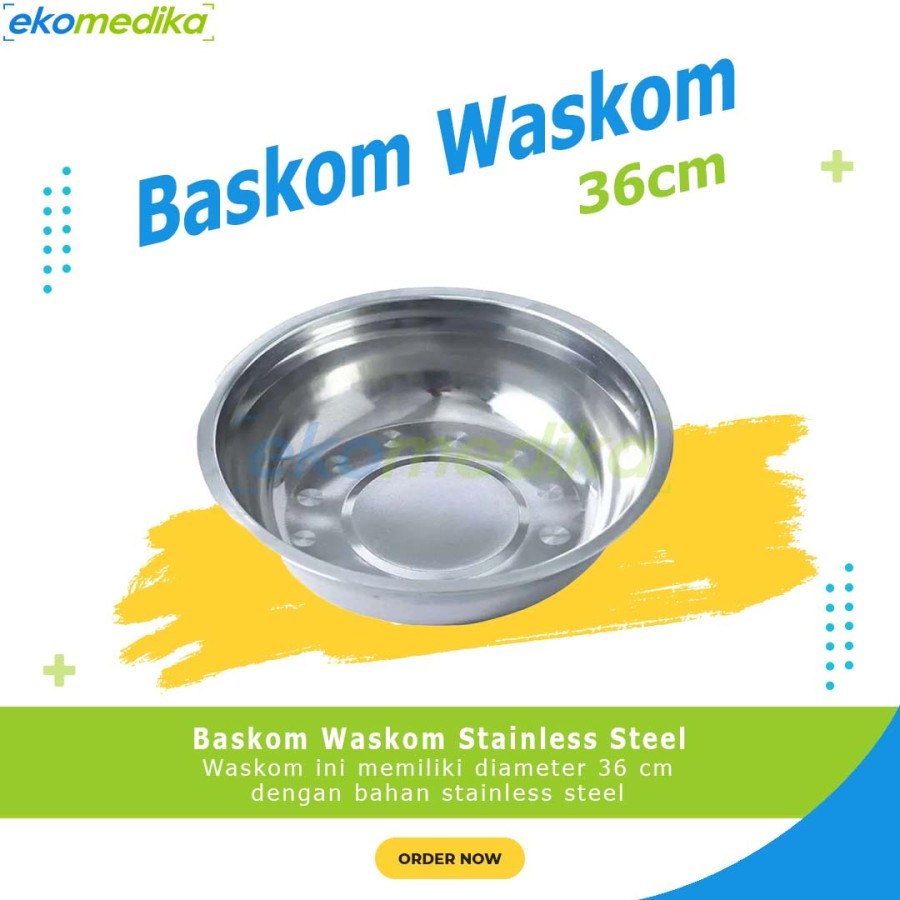 Jual KOM 36 cm - Baskom Waskom Stainless Steel Ukuran 36 cm / Waskom ...