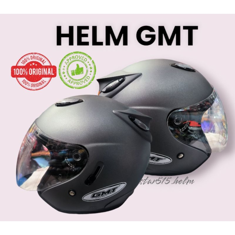 Jual HELM MOTOR DUA KACA/HELM GMT CENTRO DOUBLE VISOR / HELM GMT HALF ...