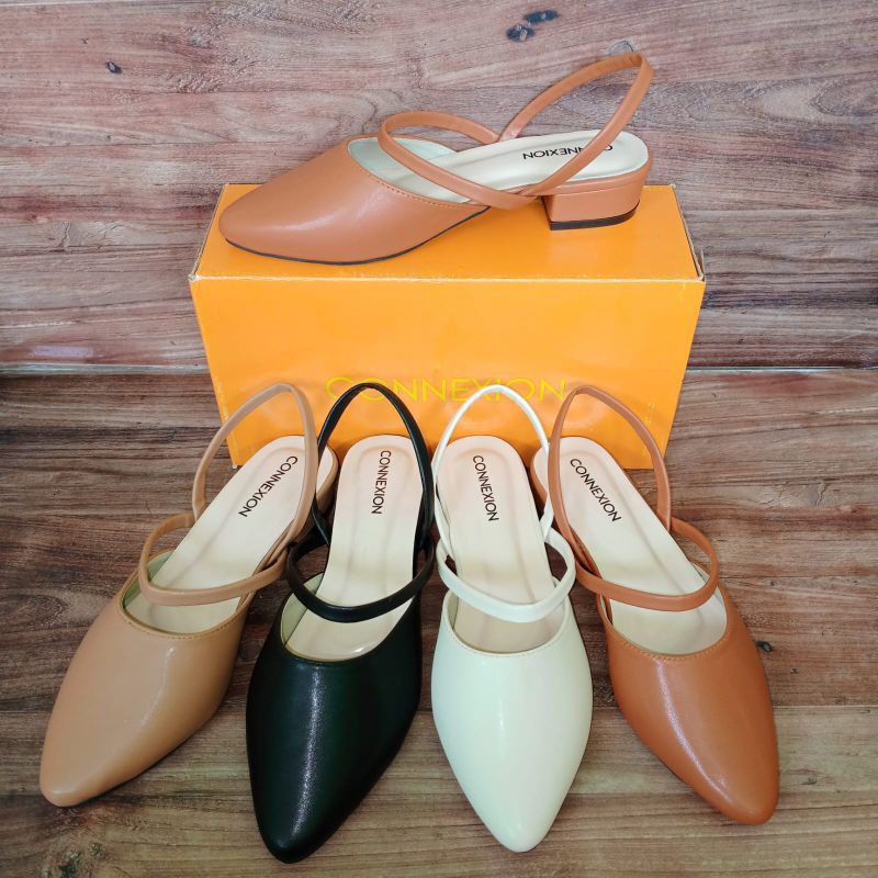 Jual Bustong Heels Wanita 3cm CONNEXION Motif Tali Barang Pabrik ...