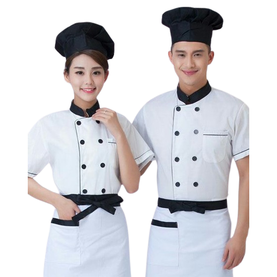 Jual Baju Chef Kemeja Lengan Pendek Koki Pria Wanita Seragam Masak ...
