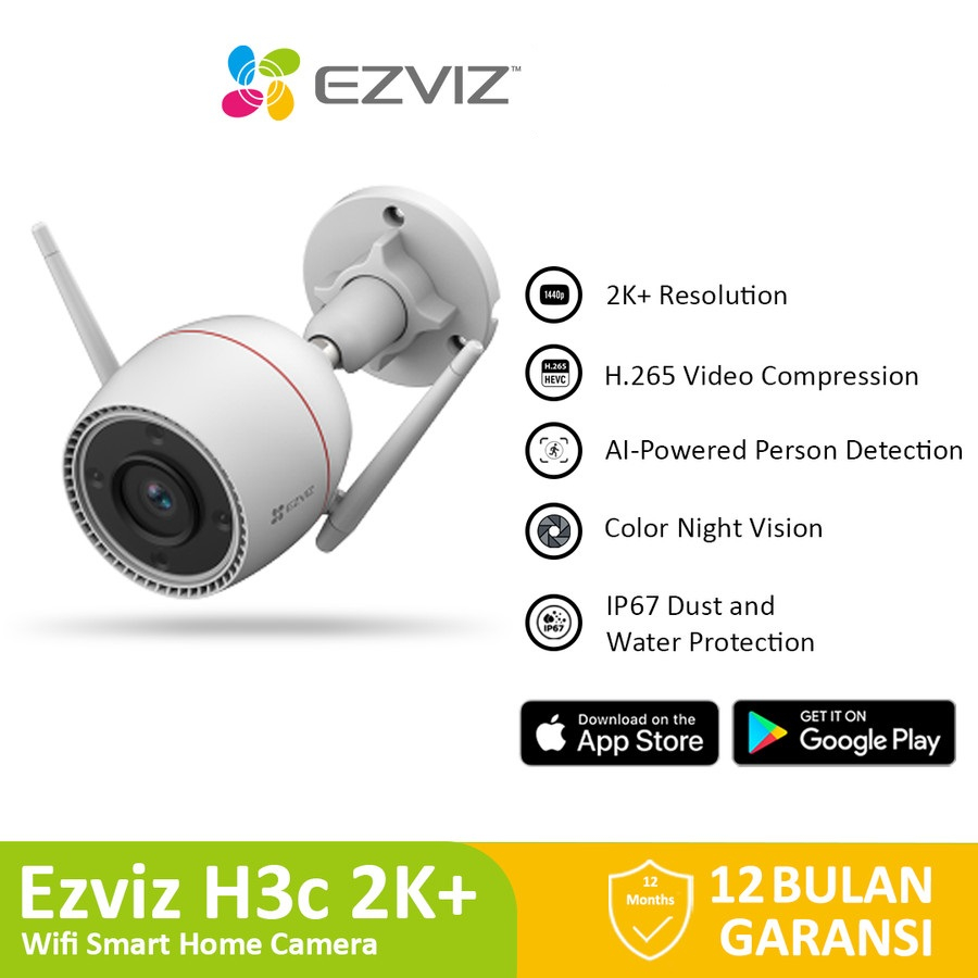 Jual Ezviz H3C 2MP 4MP Color Night Vision 2K IP Cam Outdoor Kamera CCTV ...