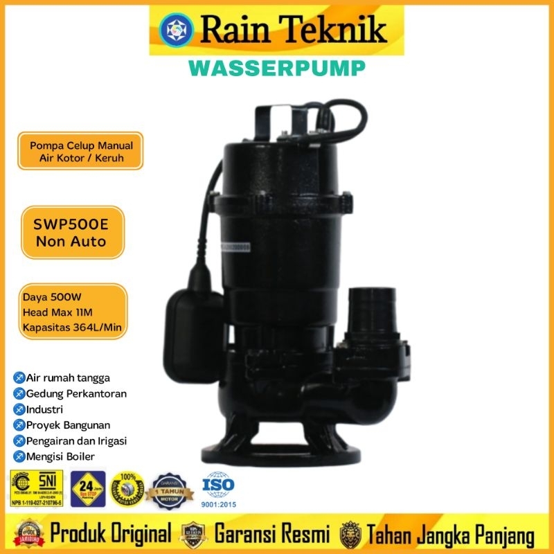 Jual Pompa Celup Air Kotor Wasser SWP-500E Manual / Submersible Pump ...