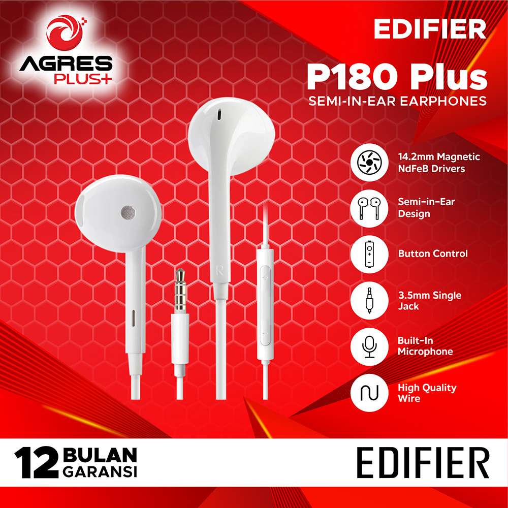 Jual EDIFIER Earphone P180 Plus Earbuds With Remote And Mic Handsfree ...