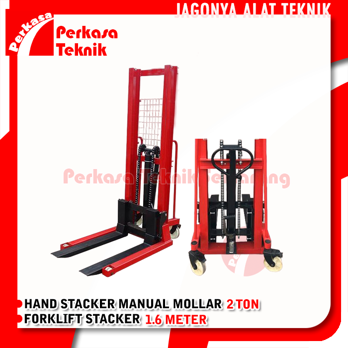 Jual MOLLAR Hand Stacker Manual 2 Ton 1.6 Meter Forklift Staker Tangan ...