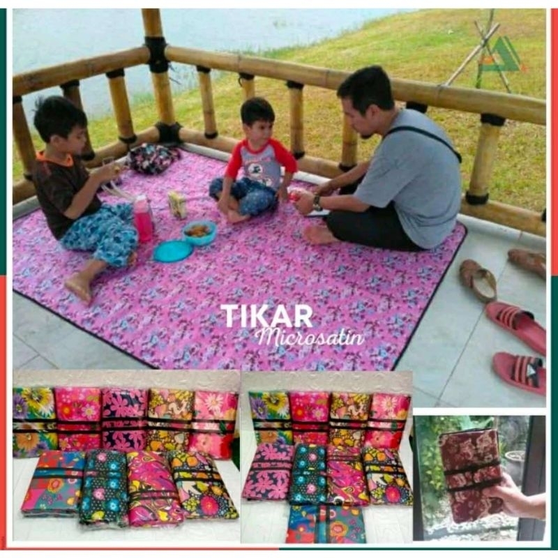 Jual Tikar Lipat Bahan Microsatin uk 150 x 117 cm | Shopee Indonesia