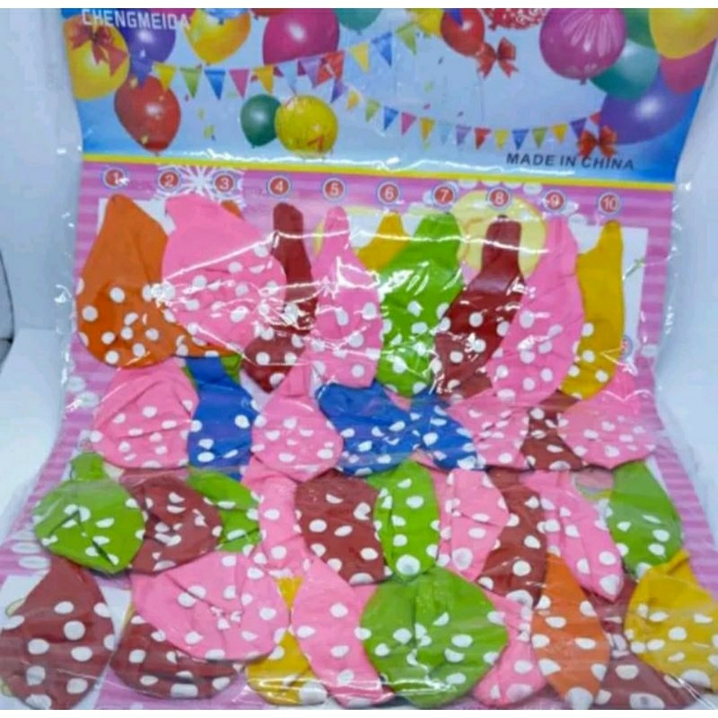 Jual BALON LEMBARAN /BALON BULAT MOTIFISI 40PCS | Shopee Indonesia