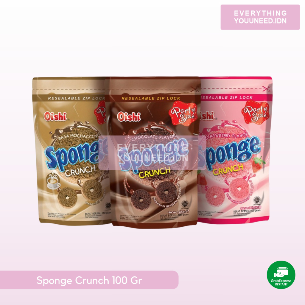 Jual Sponge Crunch Rasa Coklat | Stroberi | Mochaccino | Shopee Indonesia